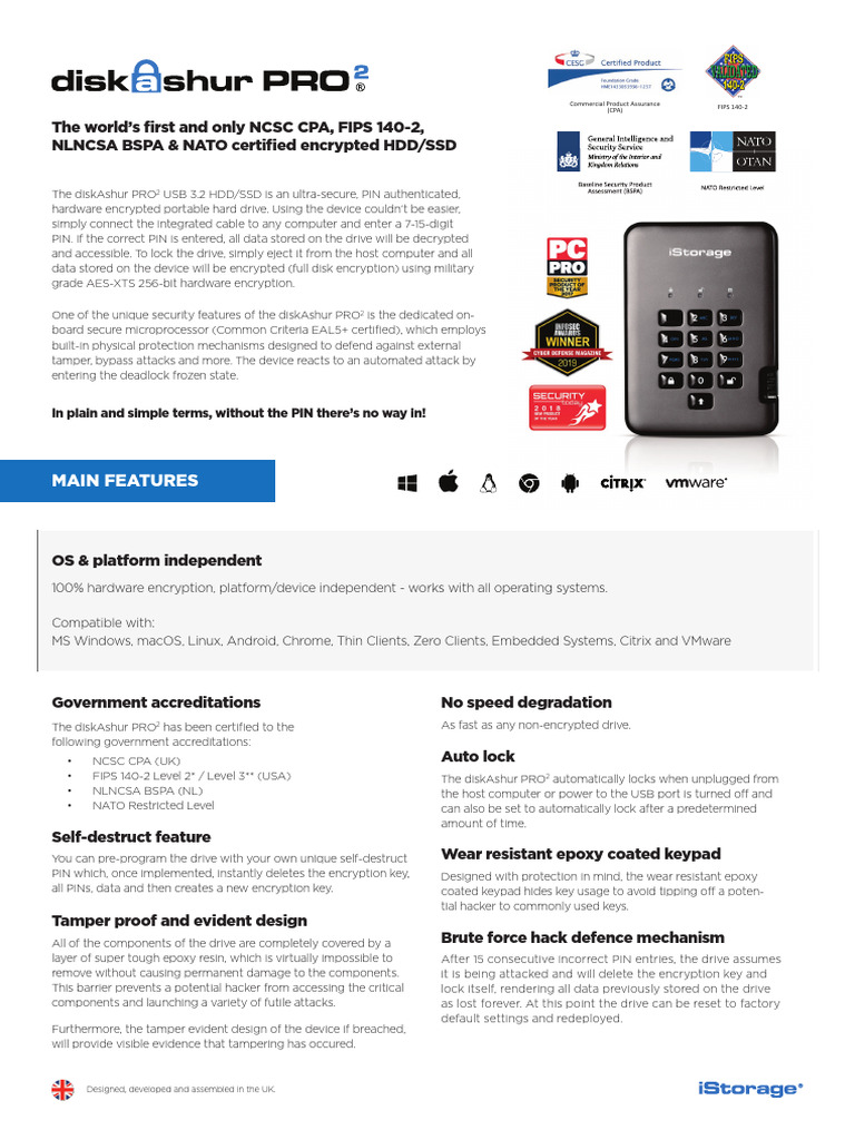 Istorage diskAshur-PRO2 Datasheet-2021 ISO | PDF | Hard Disk Drive ...