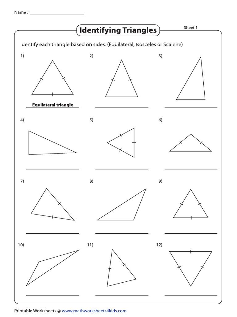 Triagle Types Worksheet 7 | PDF