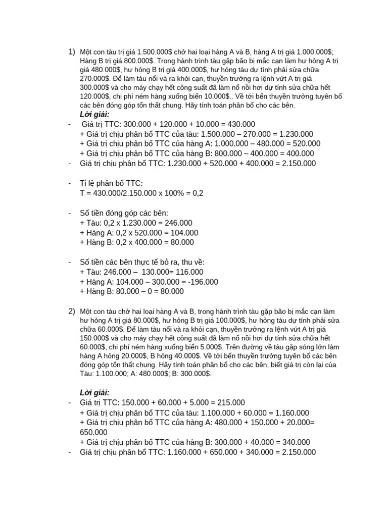 bài tập bhvt | PDF