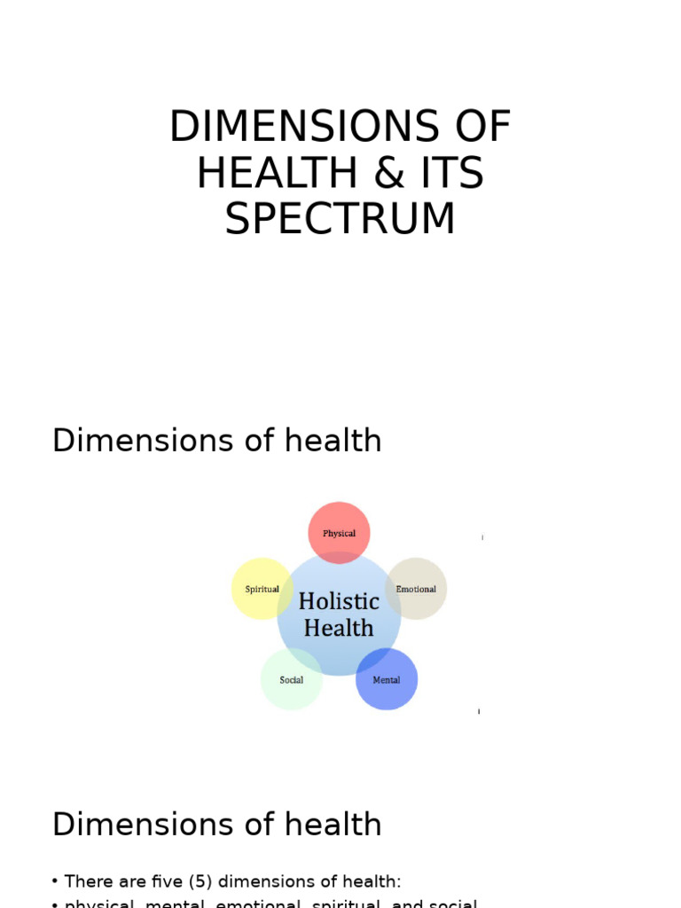 Five Dimensions of Health Explained | PDF | Mental Health | Self Esteem