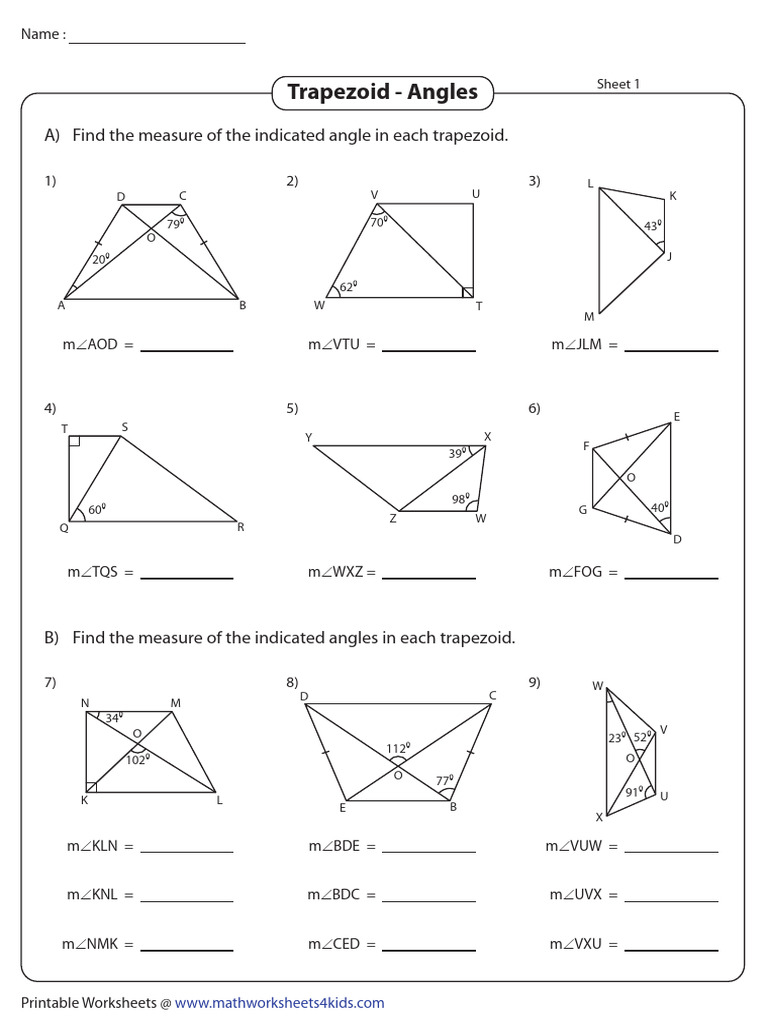 trapezium-worksheet-3 | PDF | Elementary Geometry | Euclidean Geometry