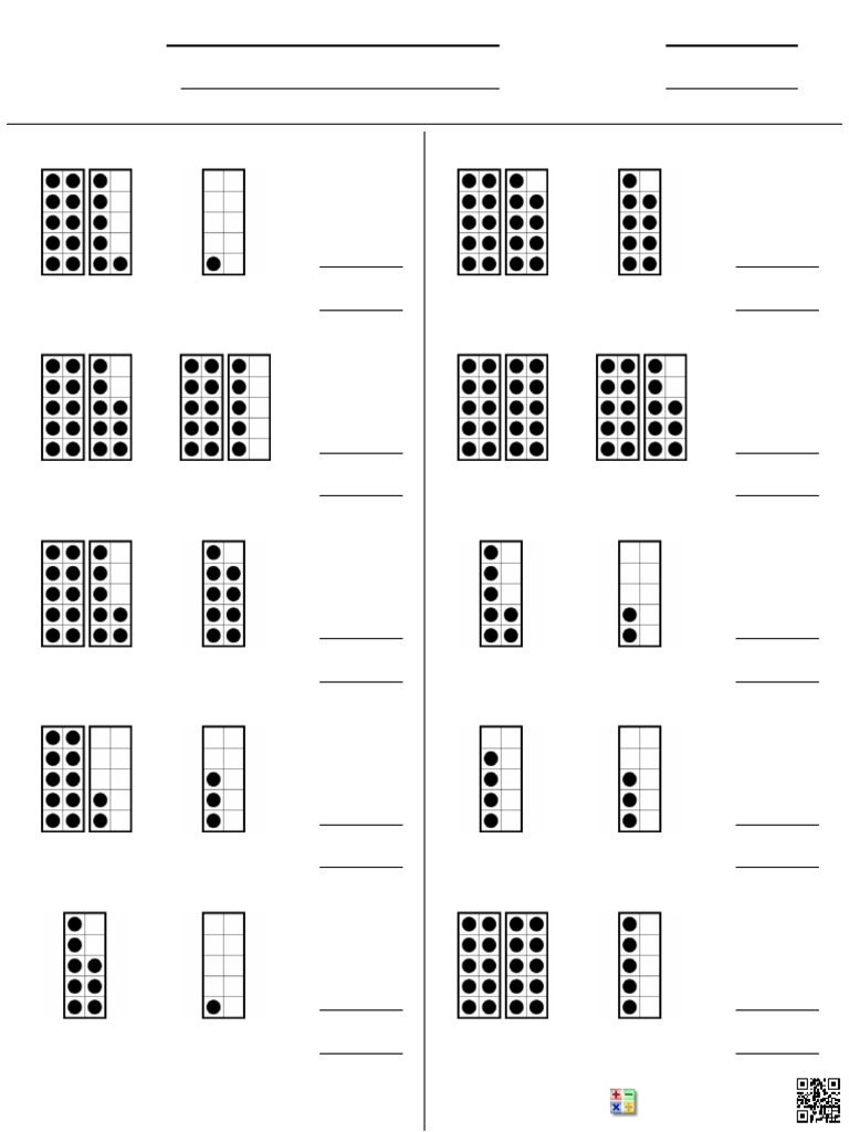 Subtracting Dot Figures Twenty | PDF