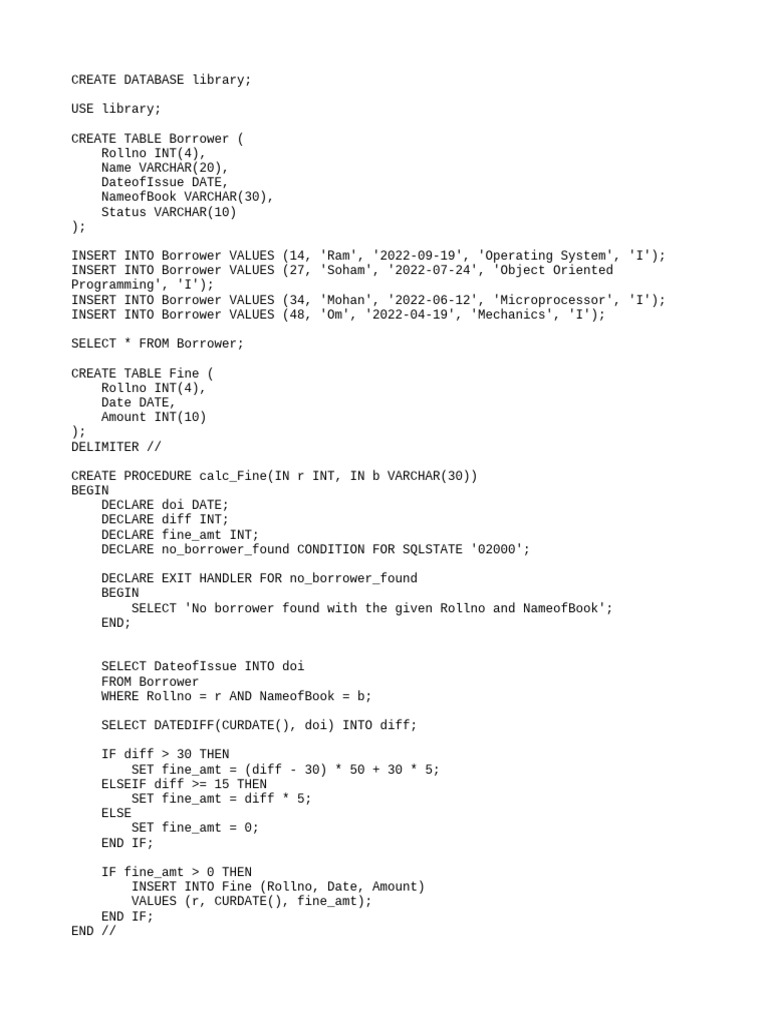 Dbms Practical 3 (PLSQL Control Structure and Exception Handling) | PDF