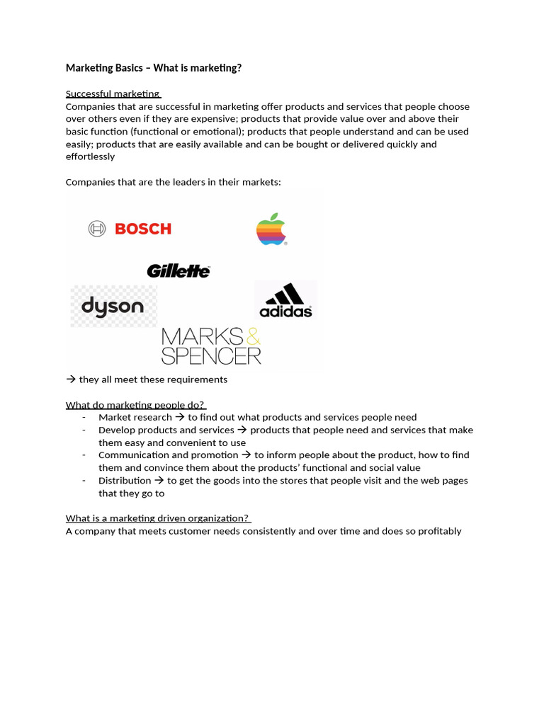 Marketing Summary | PDF | Brand | Marketing