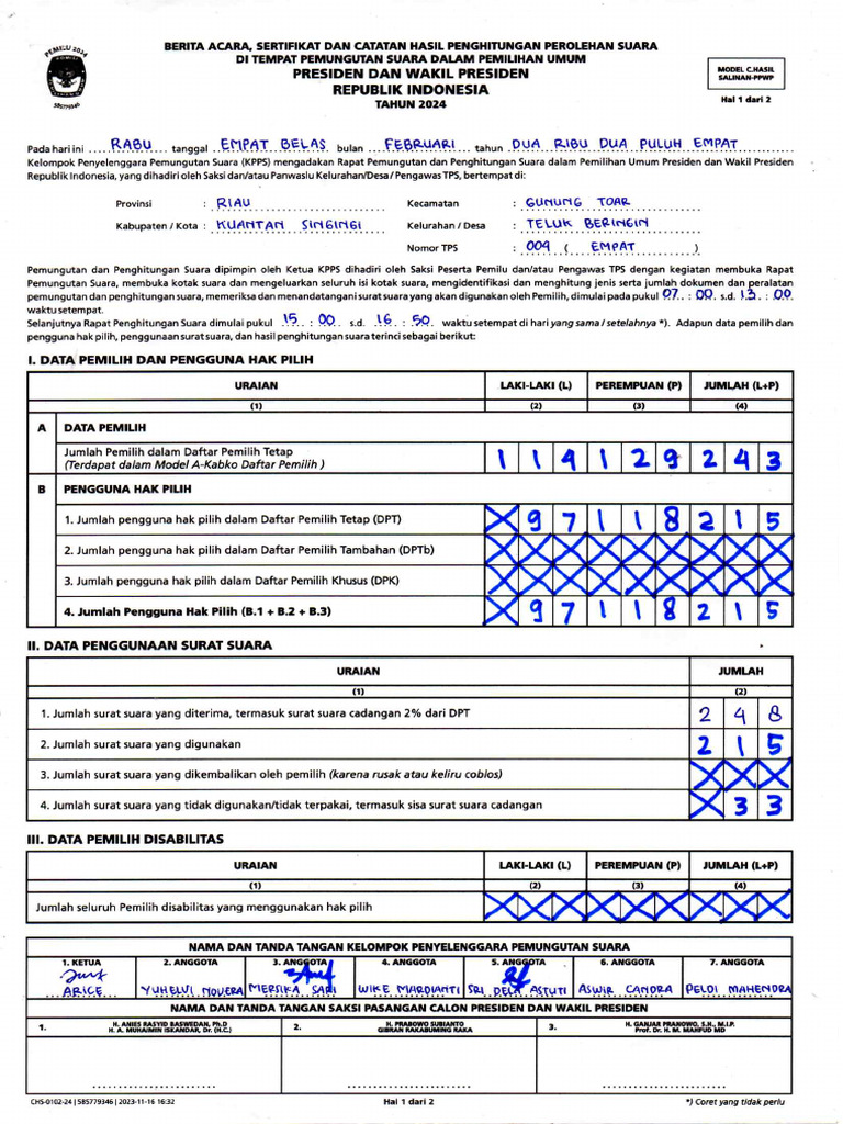 C. Hasil PPWP Teluk Beringin Tps 004 | PDF