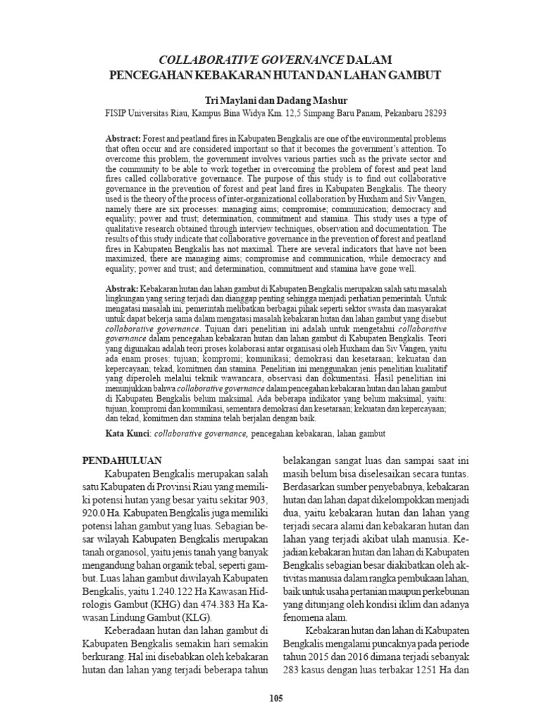 Collaborative Governance Dalam Pencegahan Kebakara | PDF