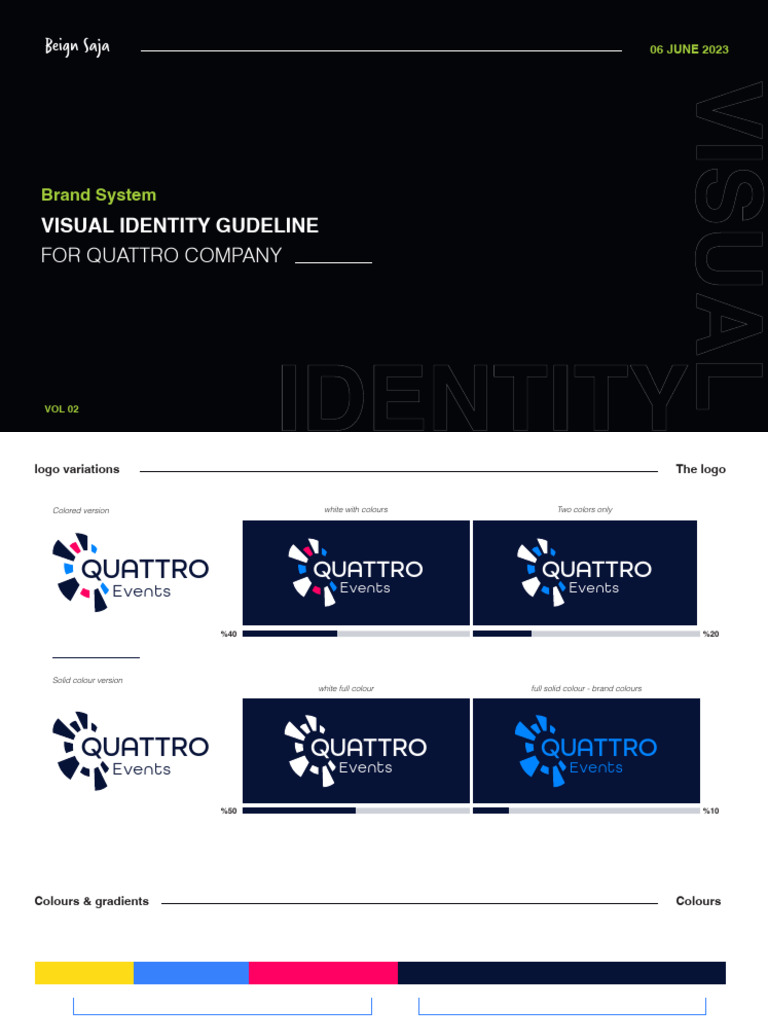 Quattro Company Visual Identity Guide | PDF | Writing | Symbols