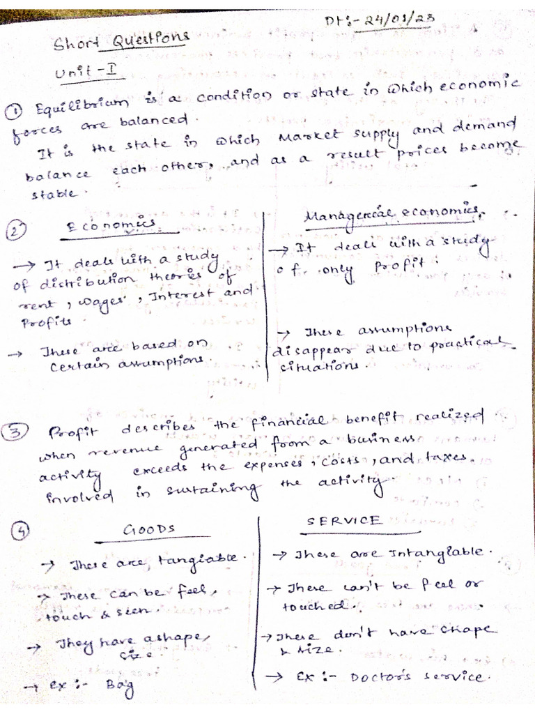 Economics short q-a | PDF