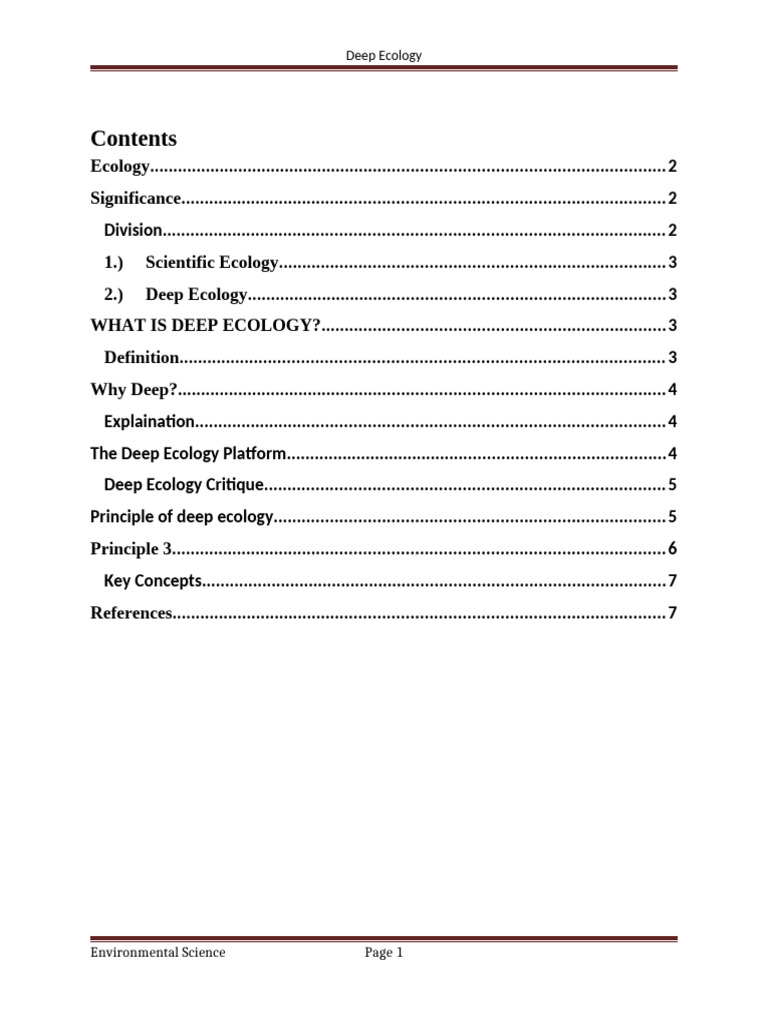 Understanding Deep Ecology Principles | PDF | Ecology | Natural Environment