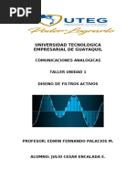 Filtro RLC Pasa Banda Especificaciones y Ecuaciones de Diseño | PDF ...