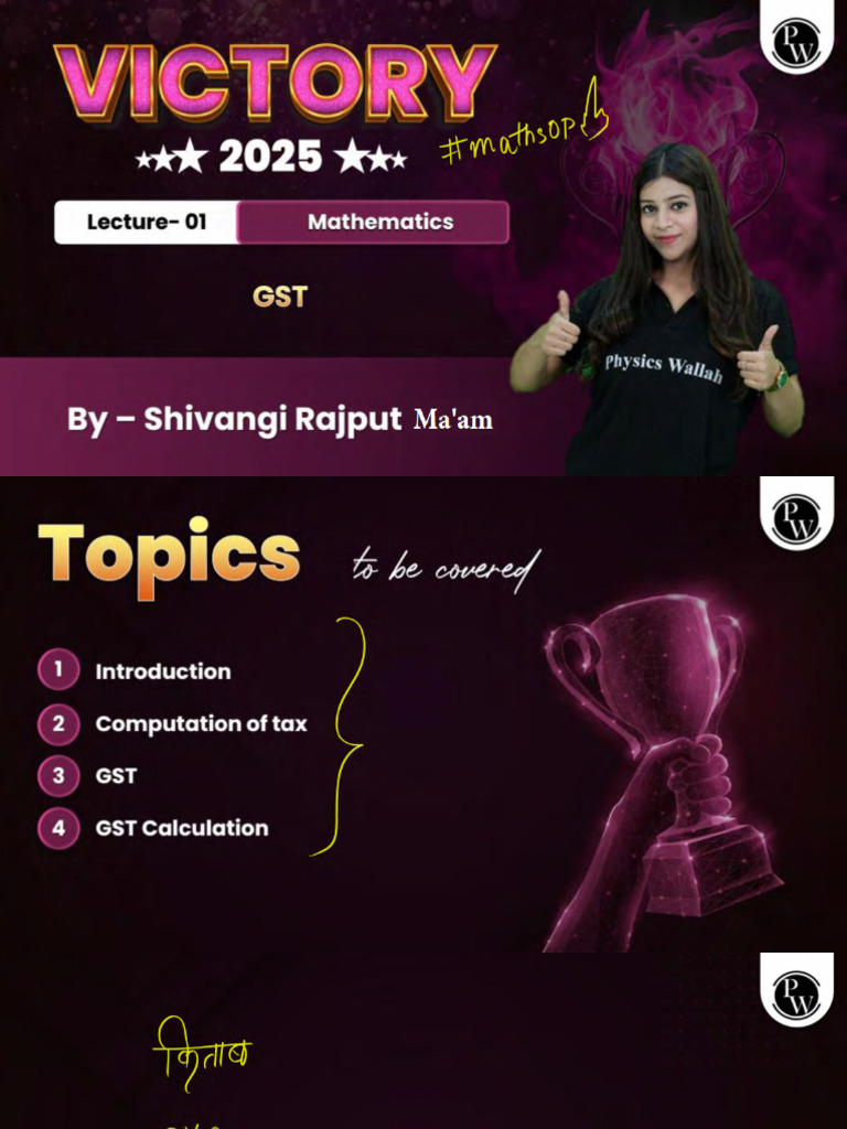 GST 01 _ Class Notes __ Victory 2025 | PDF