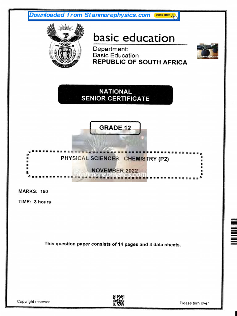 NSC Physical Science Grade 12 November 2022 P2 and Memo | PDF