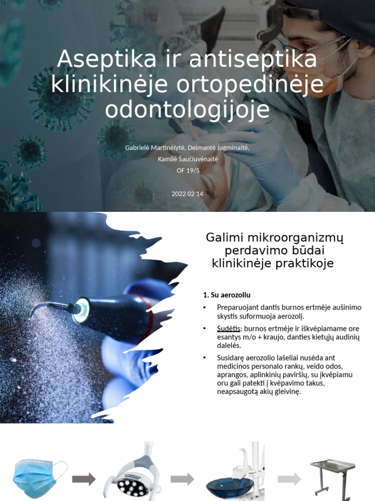 Aseptika Ir Antiseptika Klinikineì Je Ortopedineì Je Odontologijoje | PDF