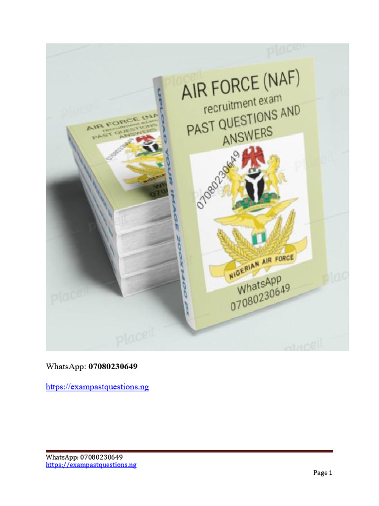 Air Force Naf Exam Past Questions and Answers | PDF