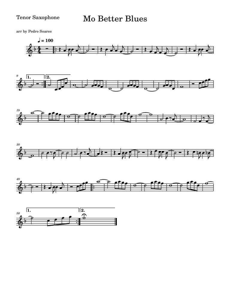 Mo Better Blues-Tenor - Saxophone | PDF