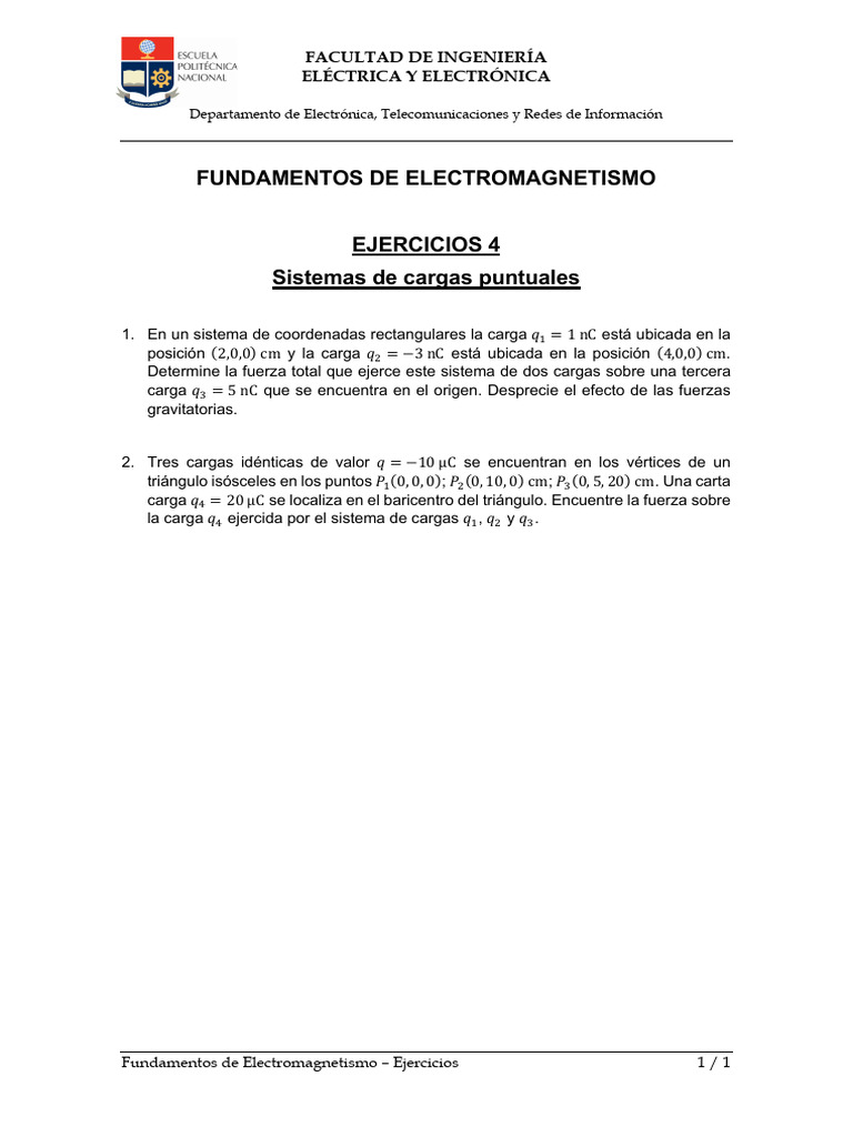 FEM 2024B Ejercicios 4 | PDF | Ciencia y matemáticas