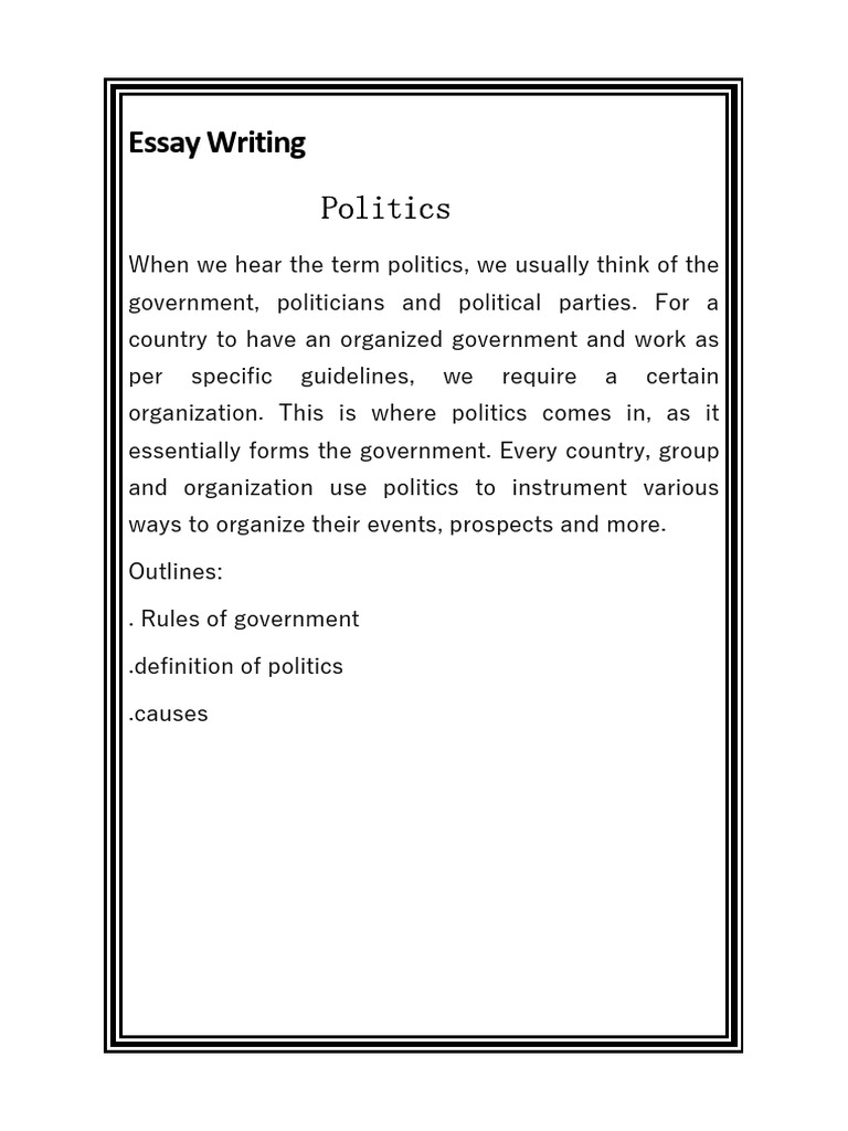 Politics and Corruption Essay | PDF