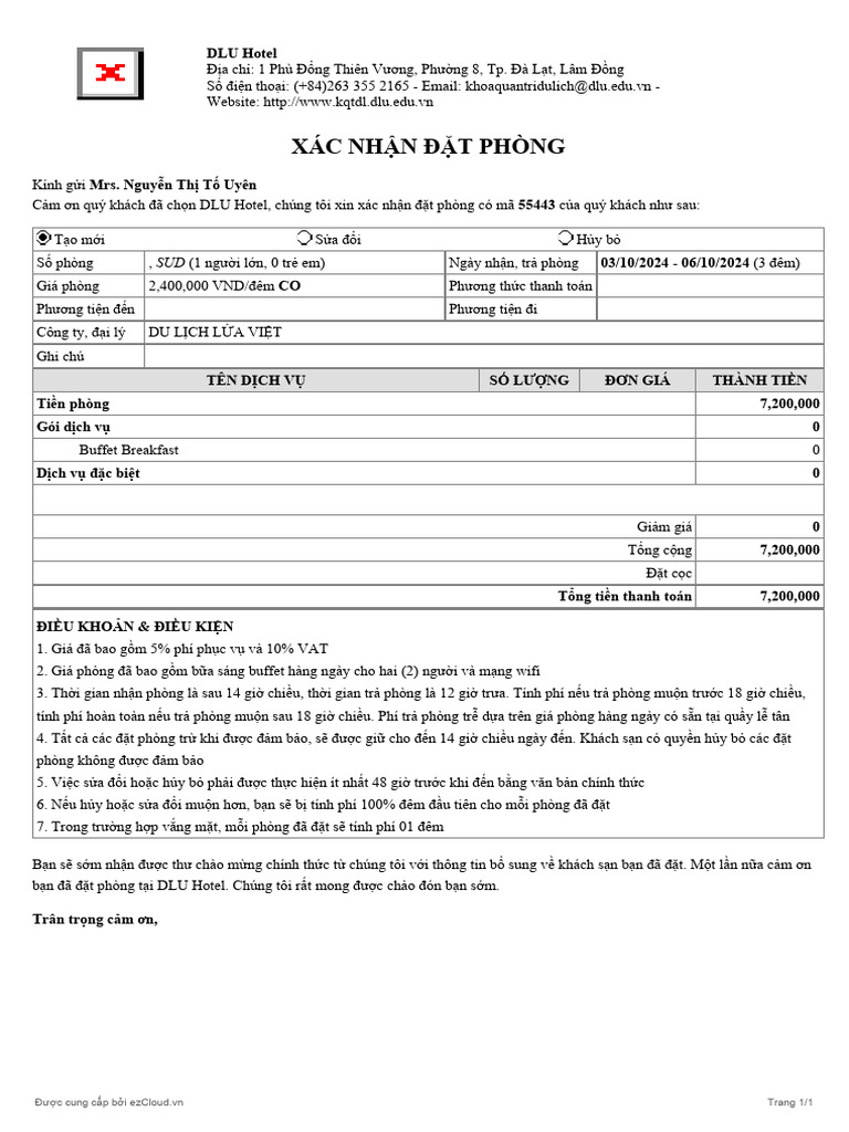 Xac Nhan Dat Phong 20241003 152740 | PDF
