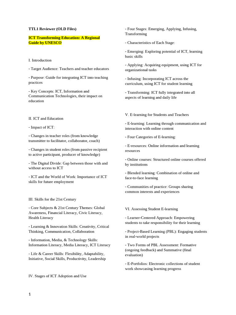 TTL1 Reviewer OLD Files (-WPS Office | PDF | Educational Technology | Pedagogy