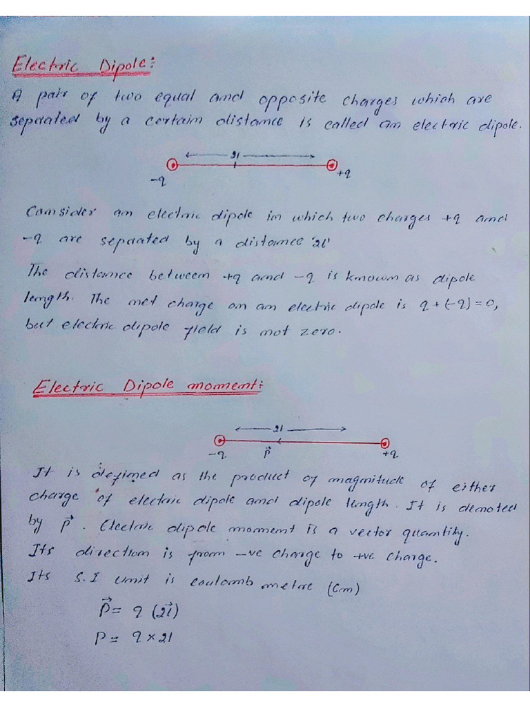 Electric Dipole........ | PDF