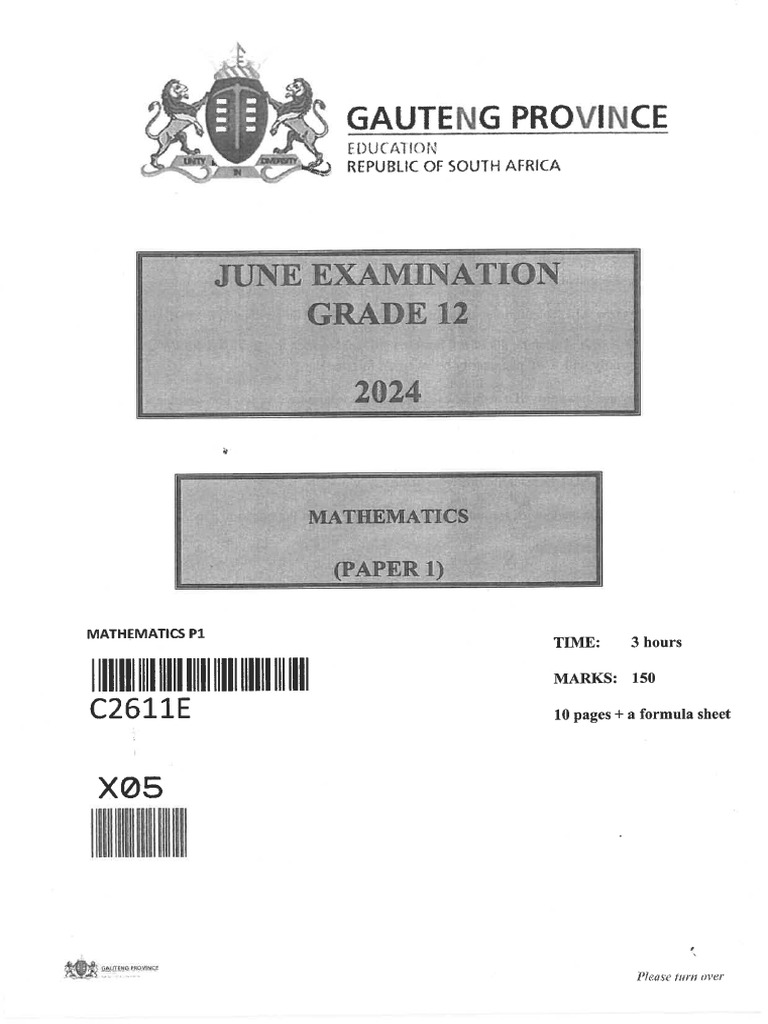 2024 GP GR 12 Mathematics P1 June QP | PDF