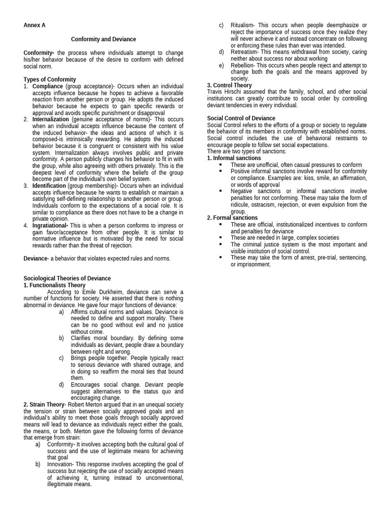 Inbound 2025398100246050076 | PDF | Deviance (Sociology) | Conformity