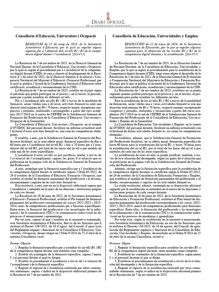 Resolució 15-5-24 CDD B1 I B2 | PDF