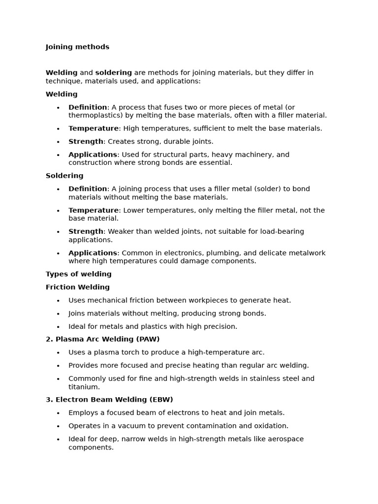 Joining methods | PDF | Construction | Welding