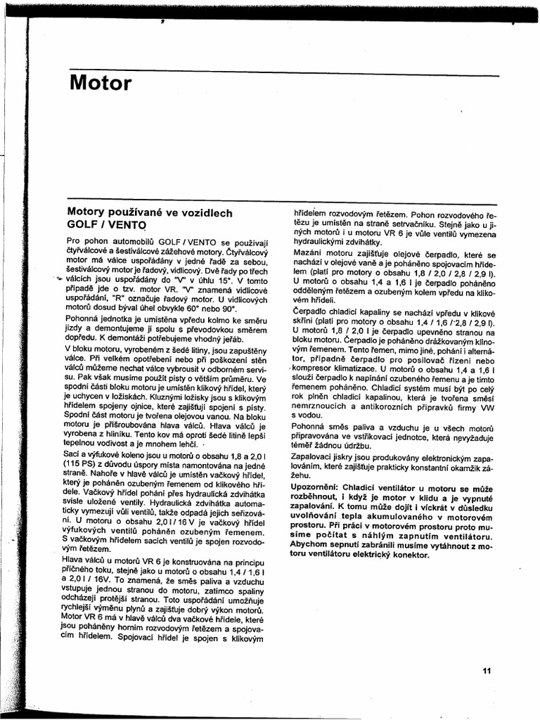 Golf 3 CZ Manual Obsah | PDF