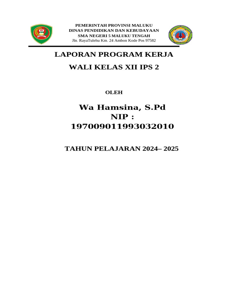 Laporan Wali Kelas XI IPS 2 | PDF