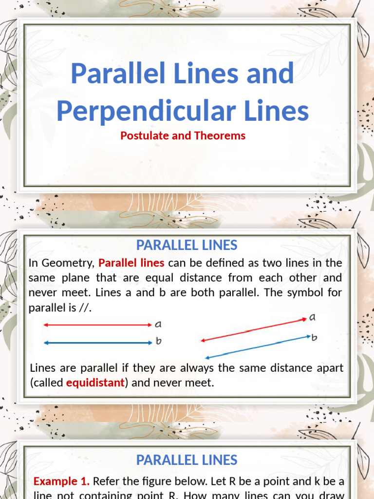 Geometry: Parallel & Perpendicular Lines | PDF | Perpendicular | Line (Geometry)