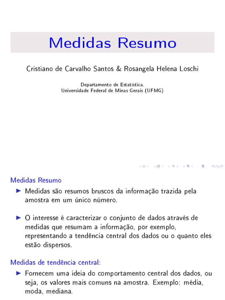 Aula5-Medidas Resumo-2020-Corrigida1 | PDF | Modo (Estatística) | Mediana (Estatística)