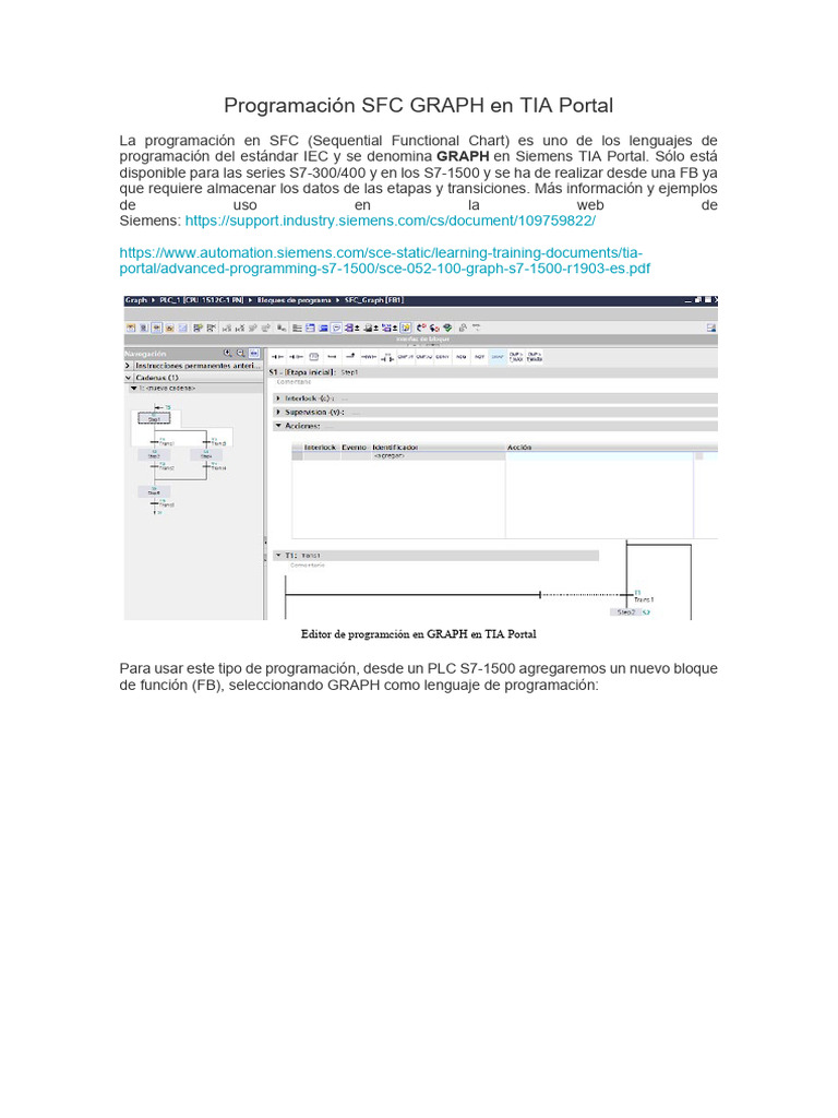 Programación SFC GRAPH en TIA Portal | PDF | Programa de computadora | Programación