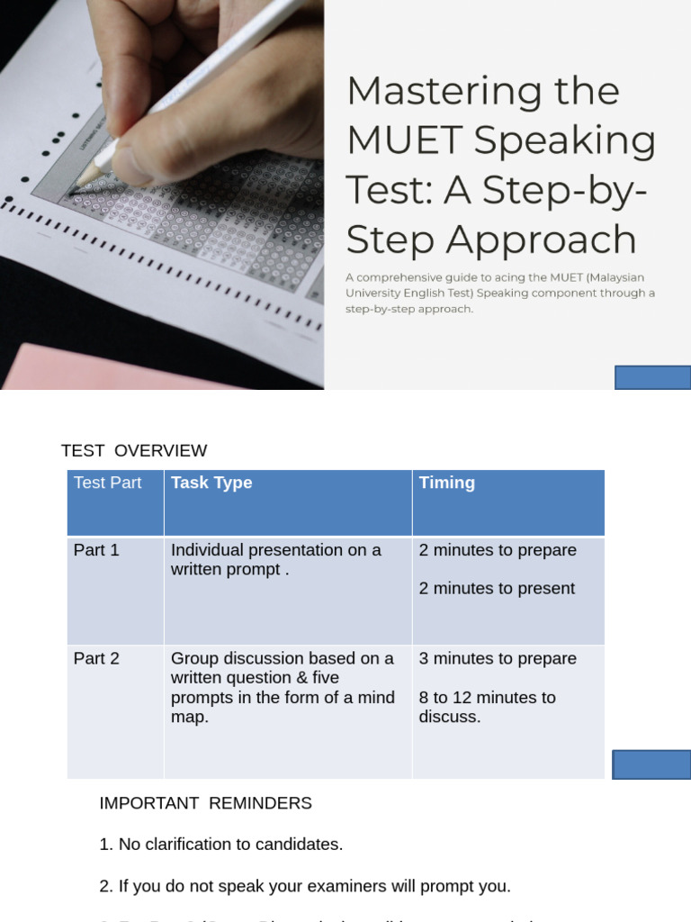 Muet Speaking Slides | PDF