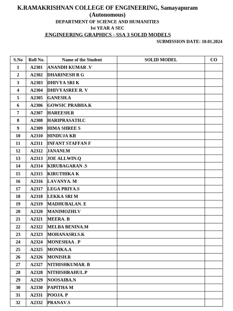 Ssa 3 - Solid Models A Sec | PDF | Engineering | Analysis