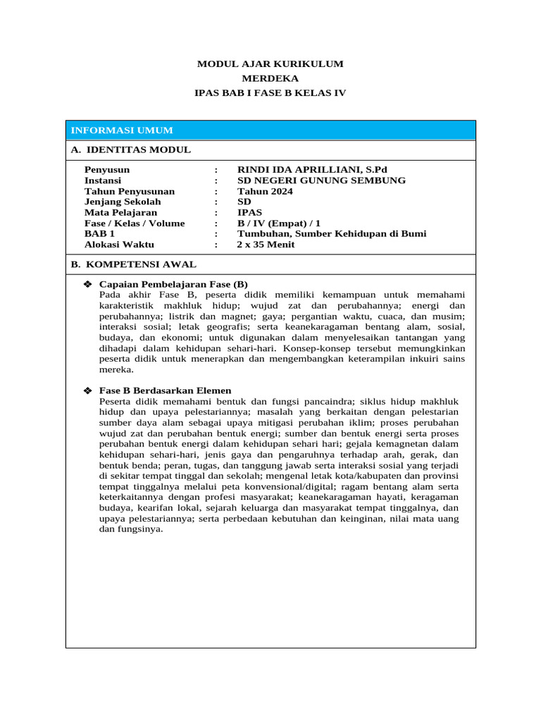 Modul Ajar Rindi | PDF