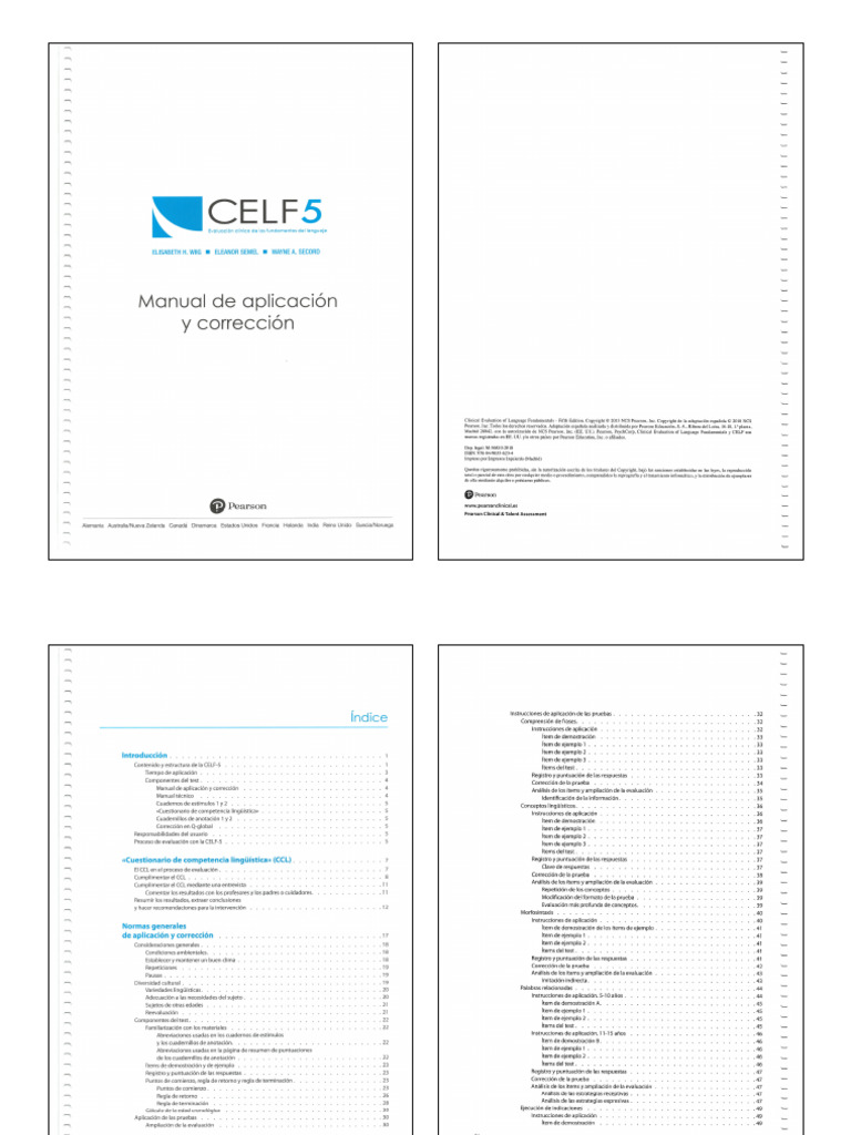Celf 5 Manual Dos Paginas Por Hoja | PDF
