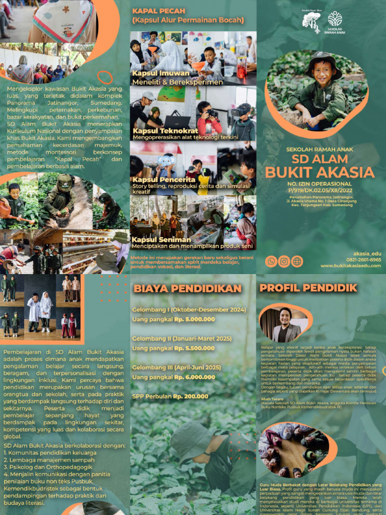 Brosur Sd Alam Bukit Akasia Tahun Ajaran 2025-2026 | PDF