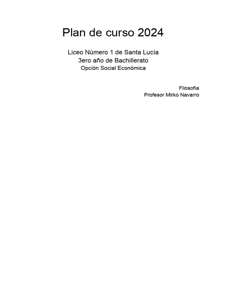 Plan de Curso 2024 - SE | PDF | Conocimiento | Metafísica