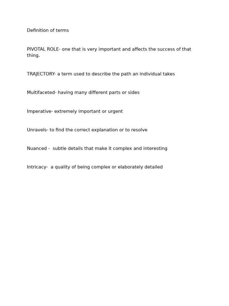 Definition of Terms | PDF