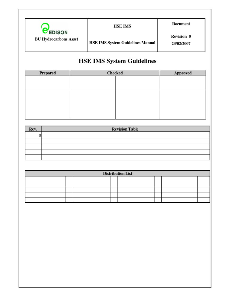 HSE IMS System Manual | PDF | Risk Management | Risk