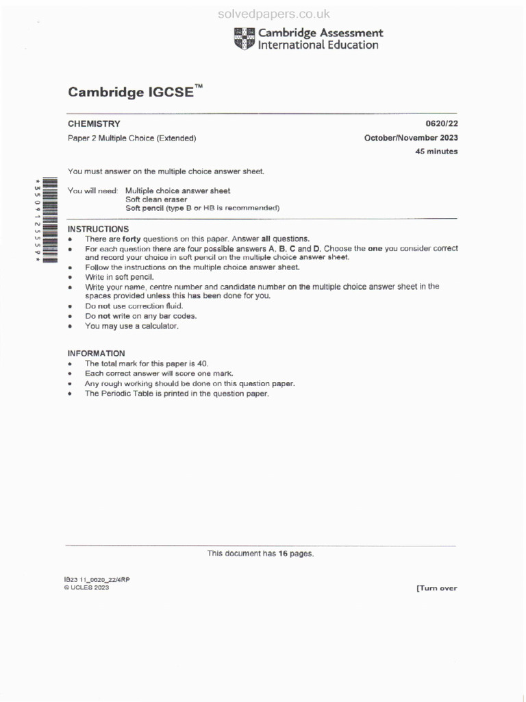 Igcse w23 QP 22 Solved | PDF