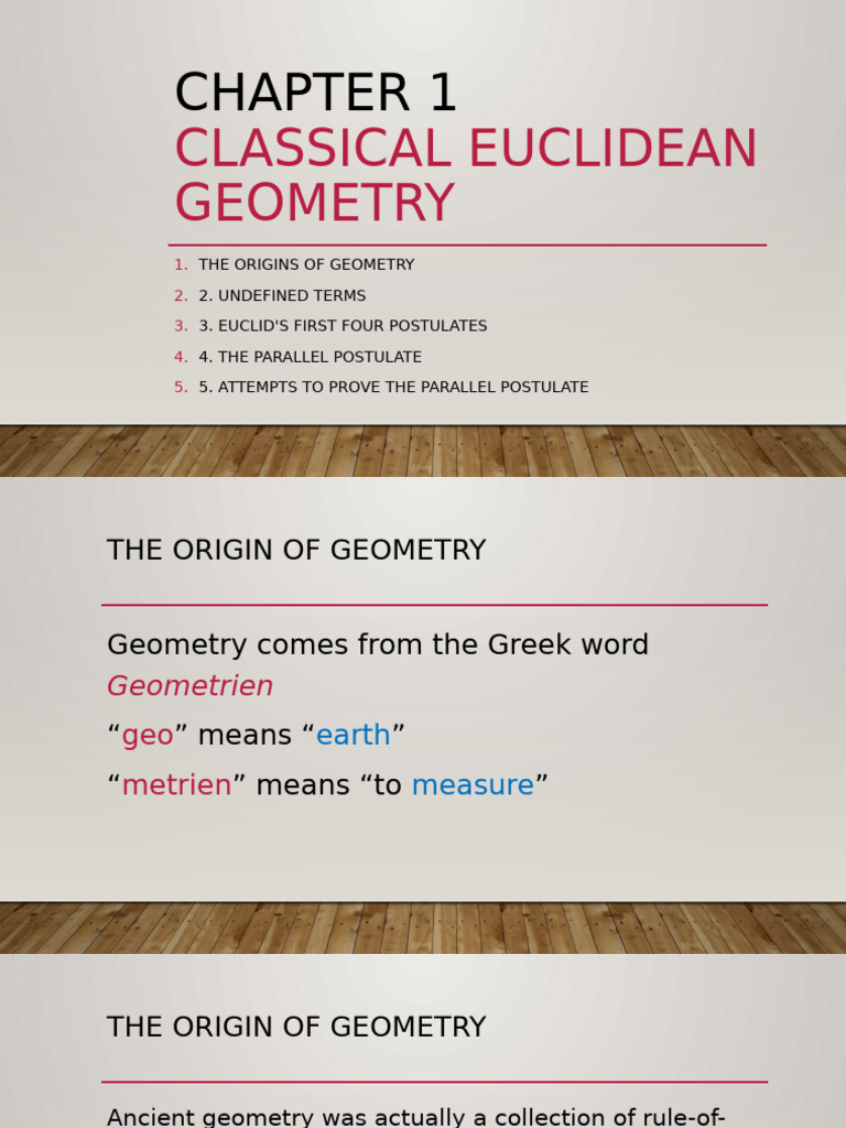 Chapter 1 Classical Euclidean Geometry | PDF | Geometry | Axiom