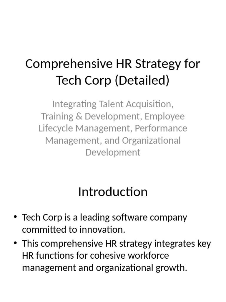 Comprehensive HR Strategy for Tech Corp | PDF | Art