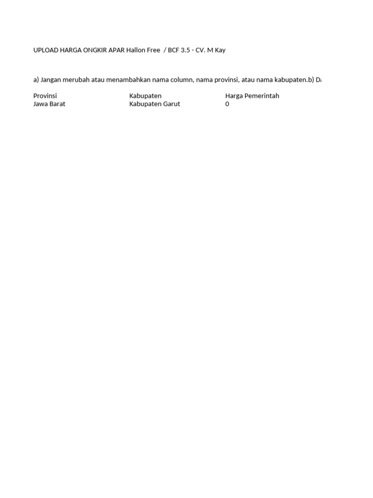 Template Harga Produk APAR Hallon Free - BCF 3.5 - CV. M Kay | PDF