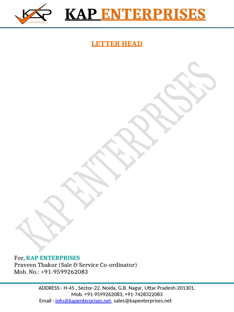 Kap Letter Head | PDF | Business