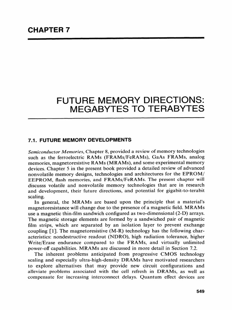 Future Memory Directions Megabytes To Terabytes | PDF | Computer Memory ...