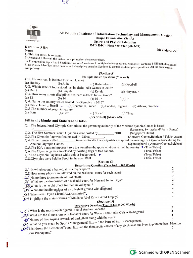 Sem 1 Question Papers | PDF