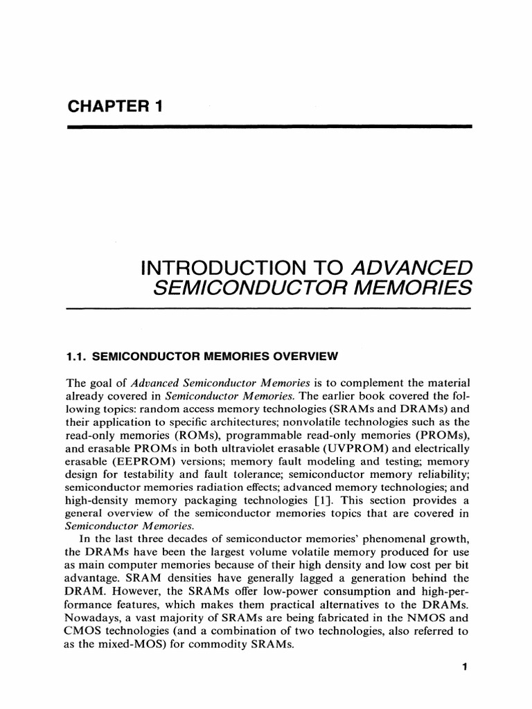 Introduction To Advanced Semiconductor Memories | PDF | Dynamic Random Access Memory | Computer ...