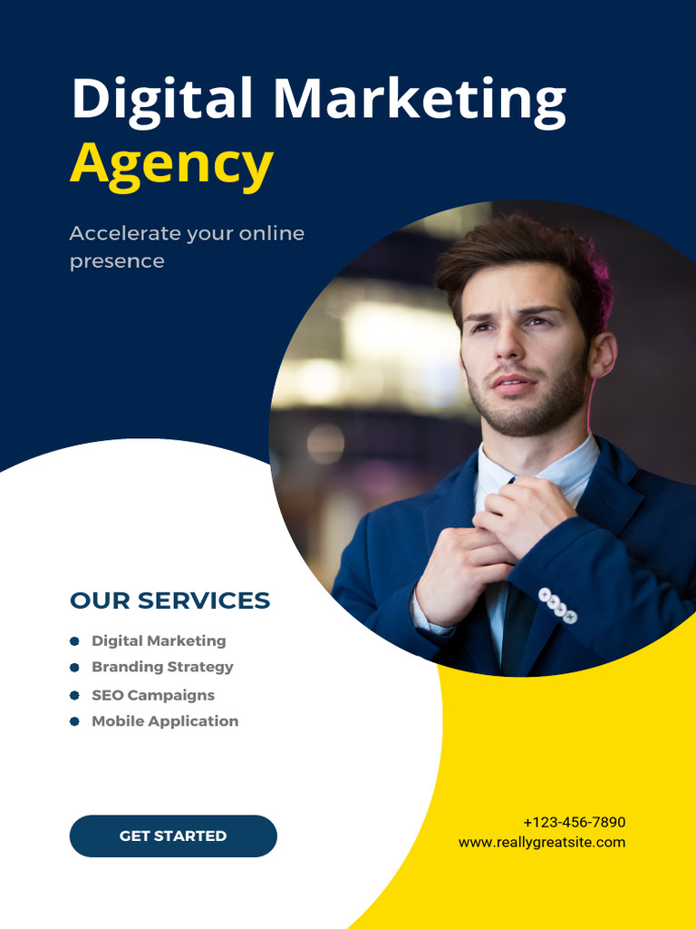 Blue and Yellow Digital Marketing Agency Flyer - 20241111 - 171252 ...